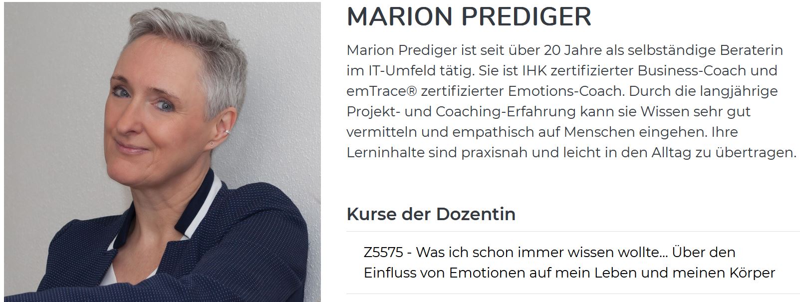 VHS-Kurse zur persönlichen Weiterentwicklung - Marion Prediger - DIMA Dialog | Coaching ...
